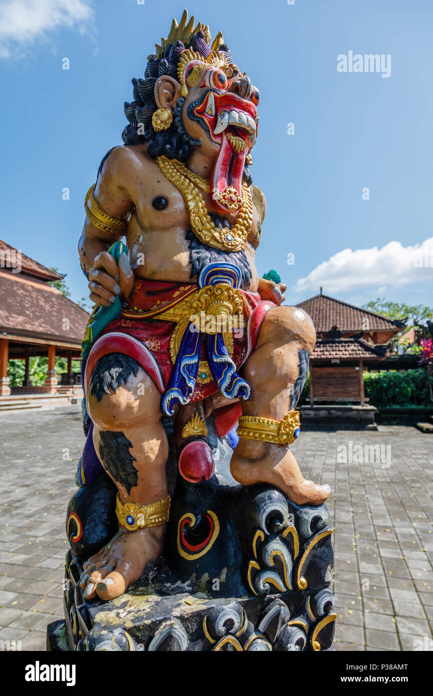 Demon statue at a Pura Dalem (Temple of the Dead) entrance, Canggu ...