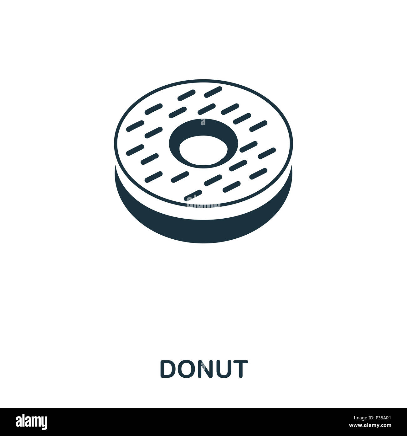 Simple outline Donuts icon. Pixel perfect linear element. Donuts icon ...