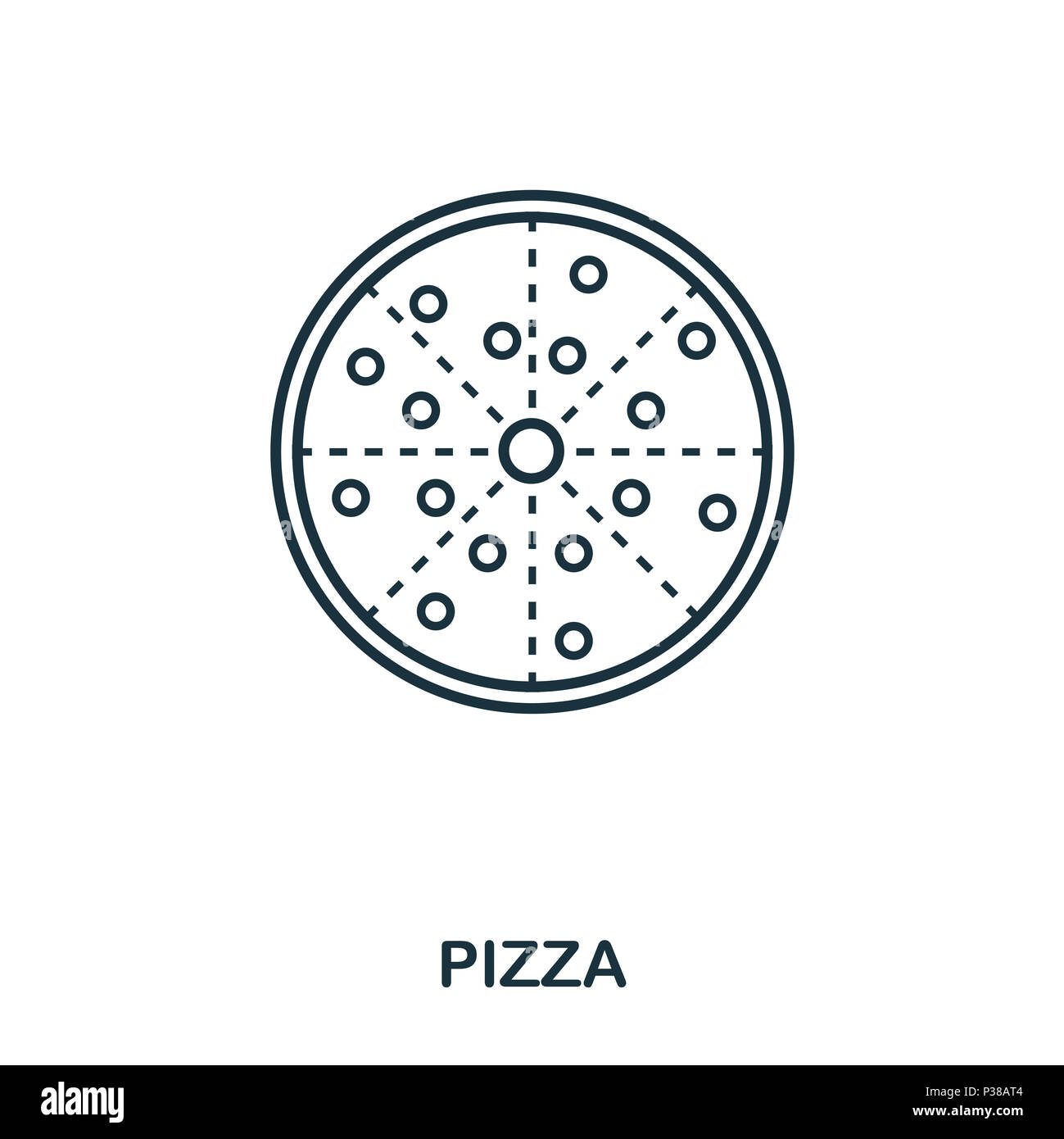 Simple outline Pizza icon. Pixel perfect linear element. Pizza icon ...