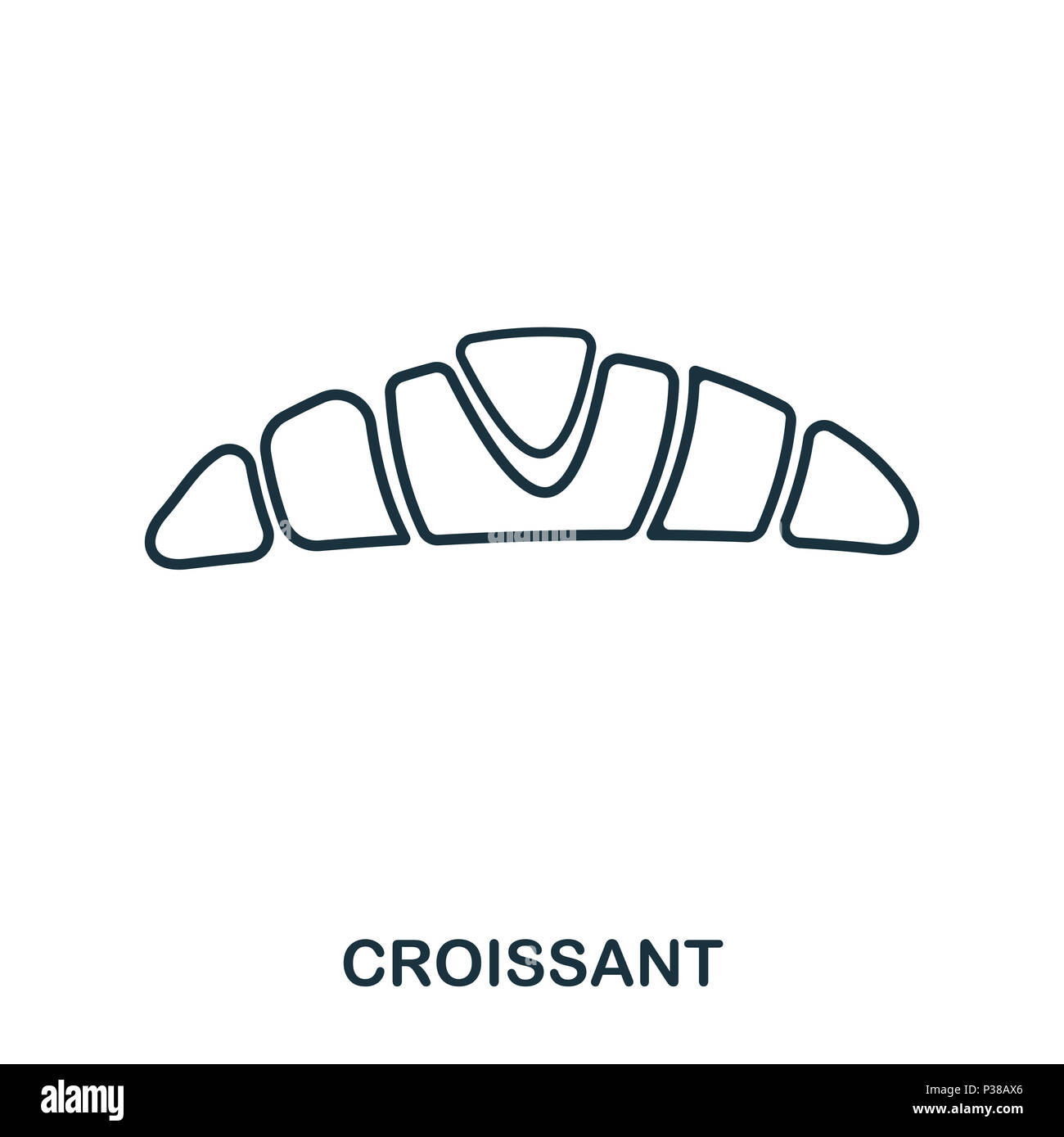 Simple outline Croissant icon. Pixel perfect linear element. Croissant ...