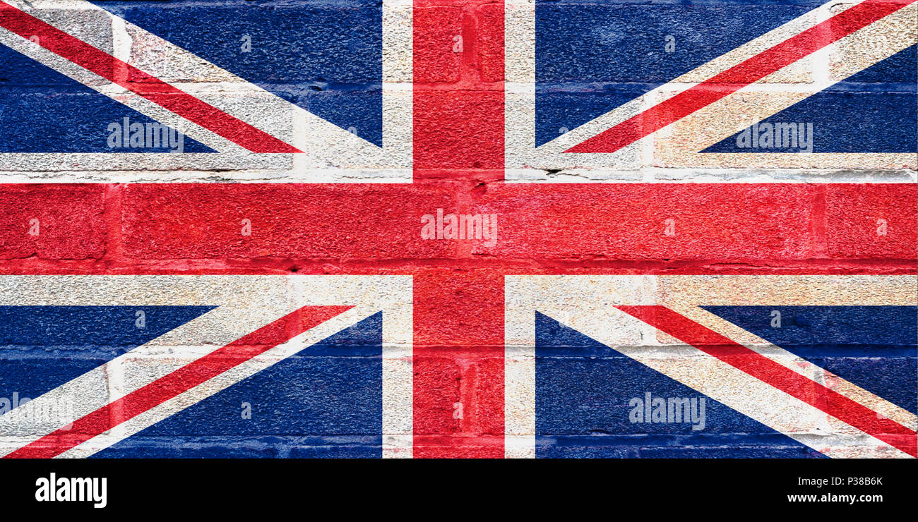 Union Jack flag with wall texture Stock Photo - Alamy