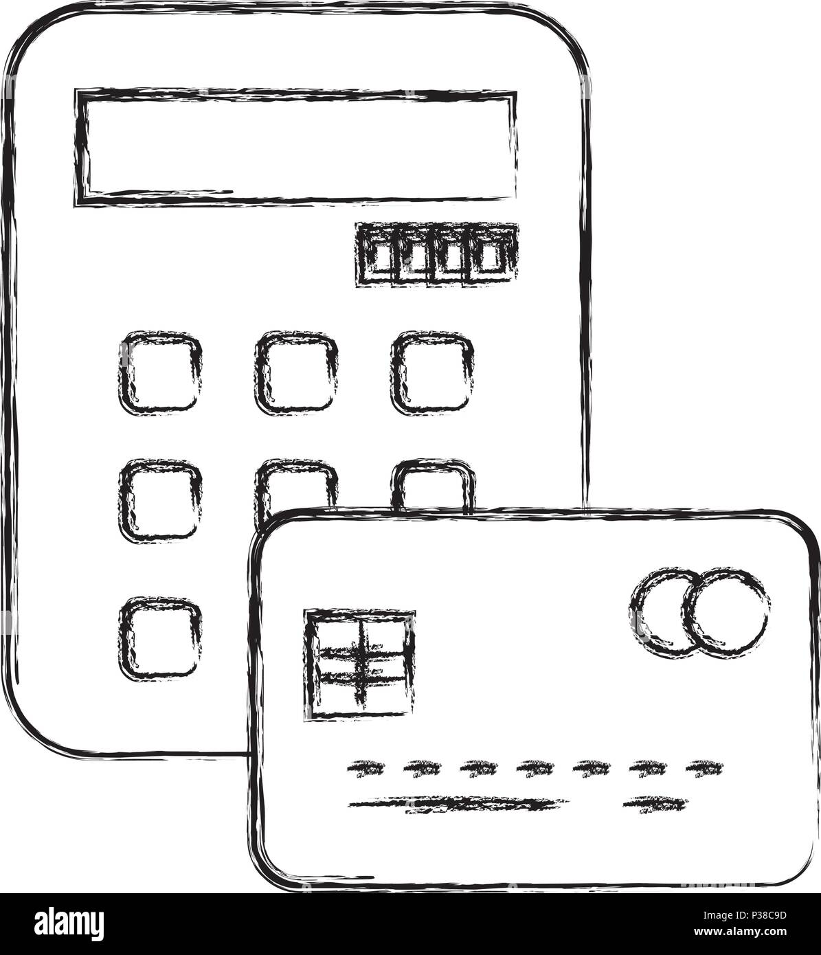 credit card with calculator vector illustration design Stock Vector ...