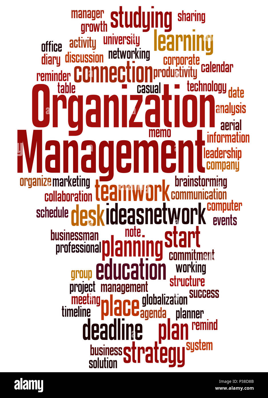 Organization Management, word cloud concept on white background Stock ...
