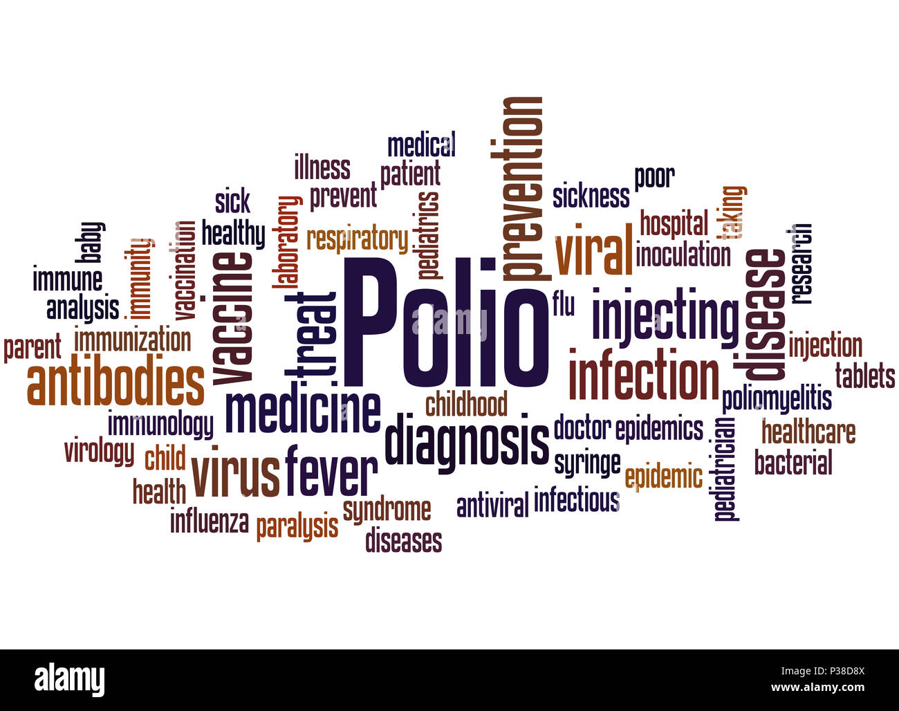 Polio, word cloud concept on white background Stock Photo - Alamy