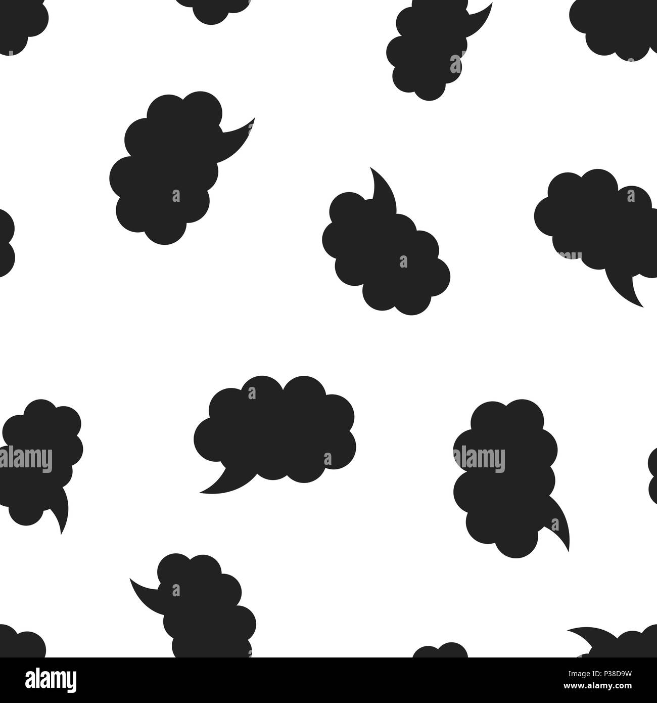 Blank empty speech bubble icon seamless pattern background. Business ...