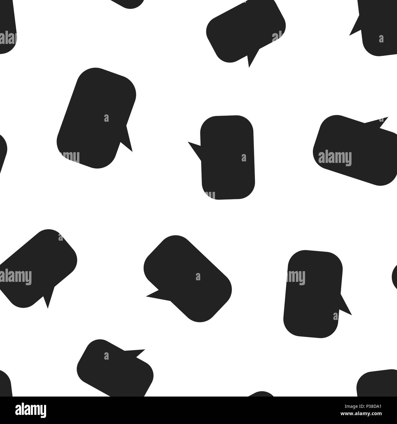 Blank empty speech bubble icon seamless pattern background. Business ...