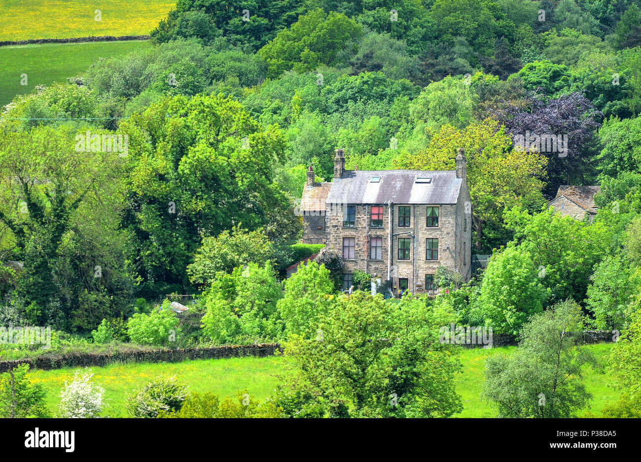Classic british landscape at the Peak district near Manchester Stock ...