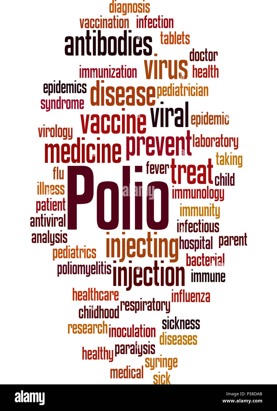 Polio, word cloud concept on white background Stock Photo - Alamy