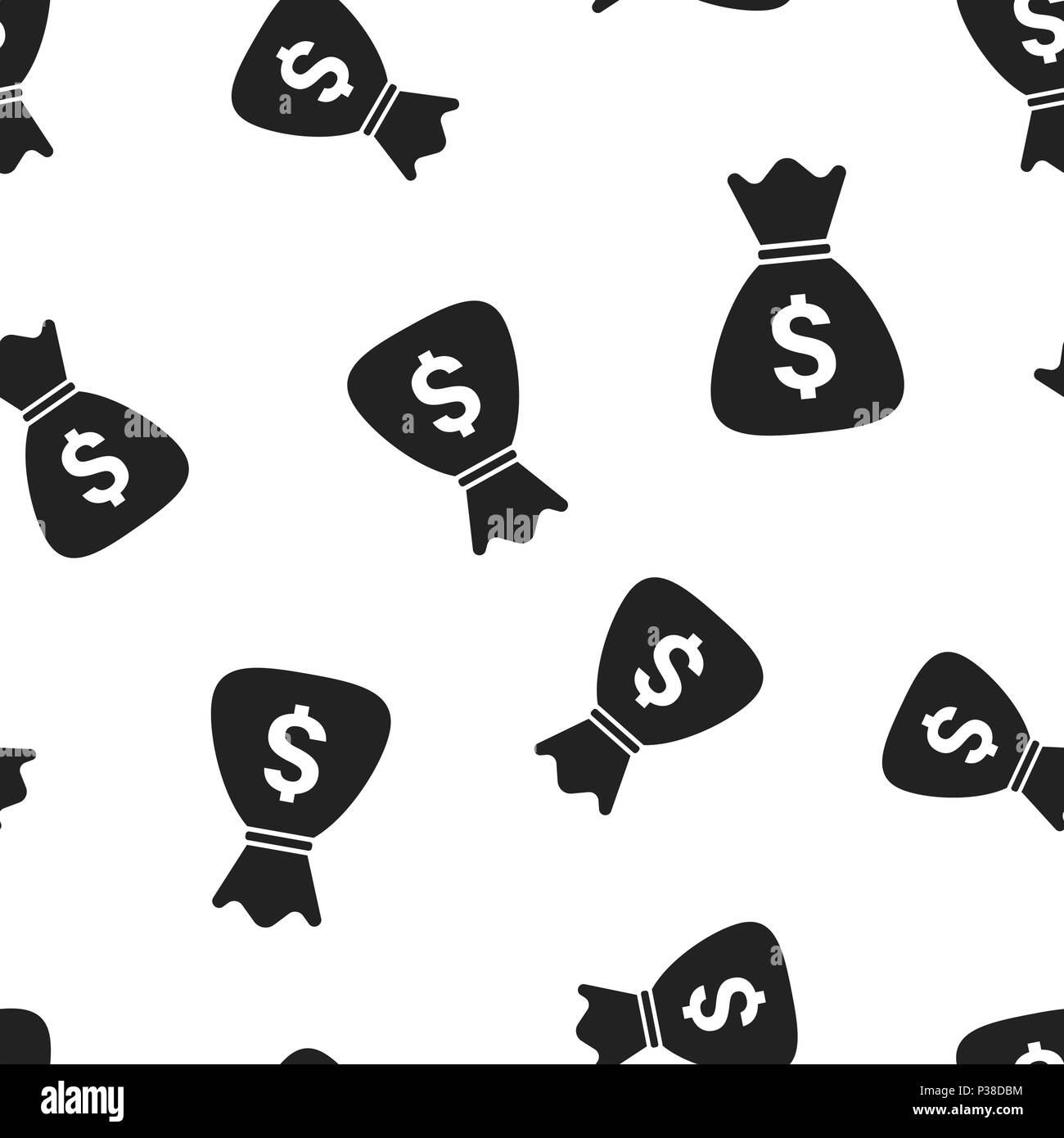 Money bag icon seamless pattern background. Business concept vector ...