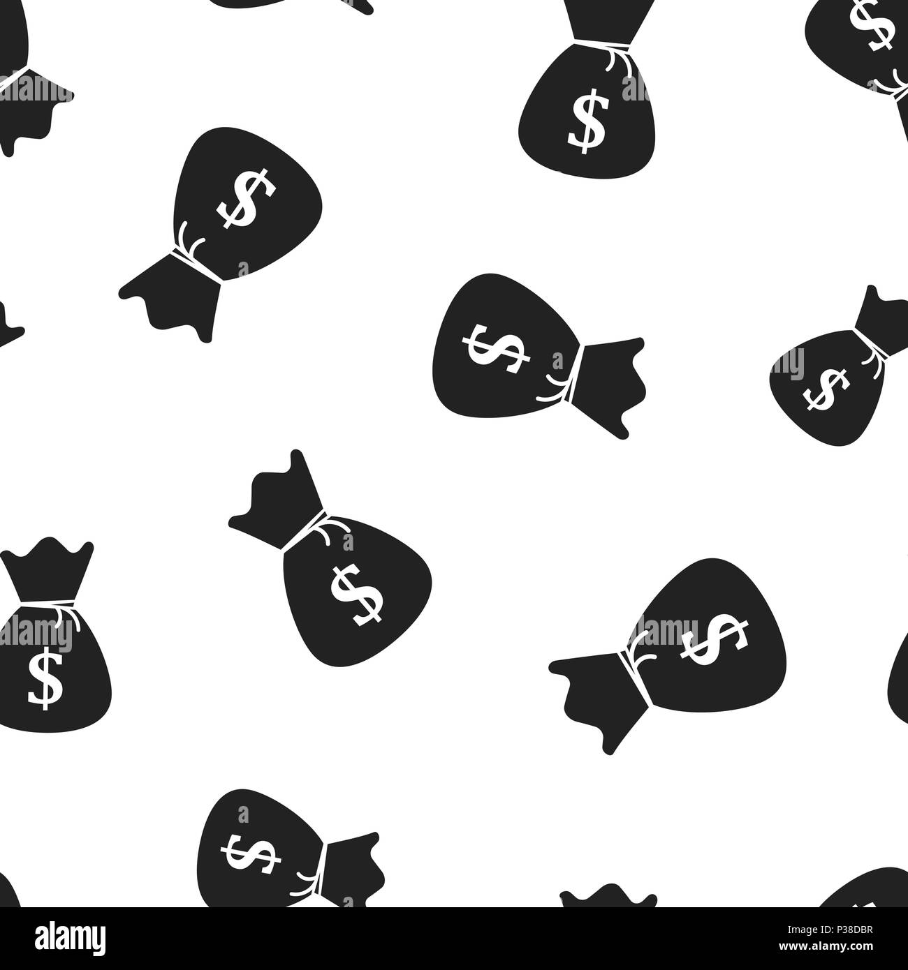 Money bag icon seamless pattern background. Business concept vector ...