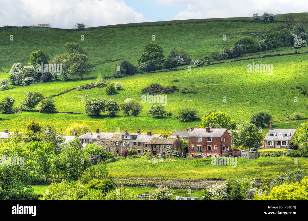 Classic british landscape at the Peak district near Manchester Stock ...
