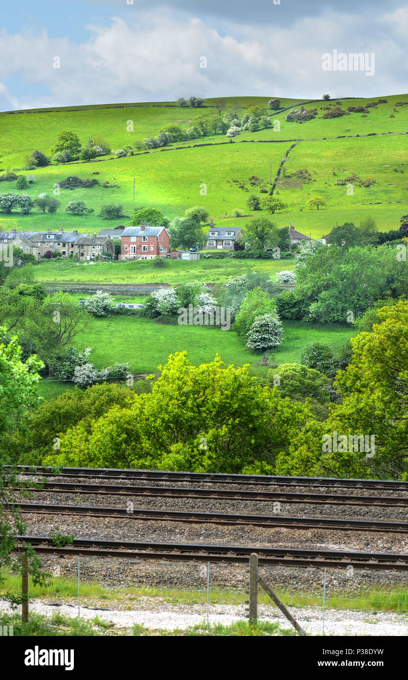 Classic british landscape at the Peak district near Manchester Stock ...