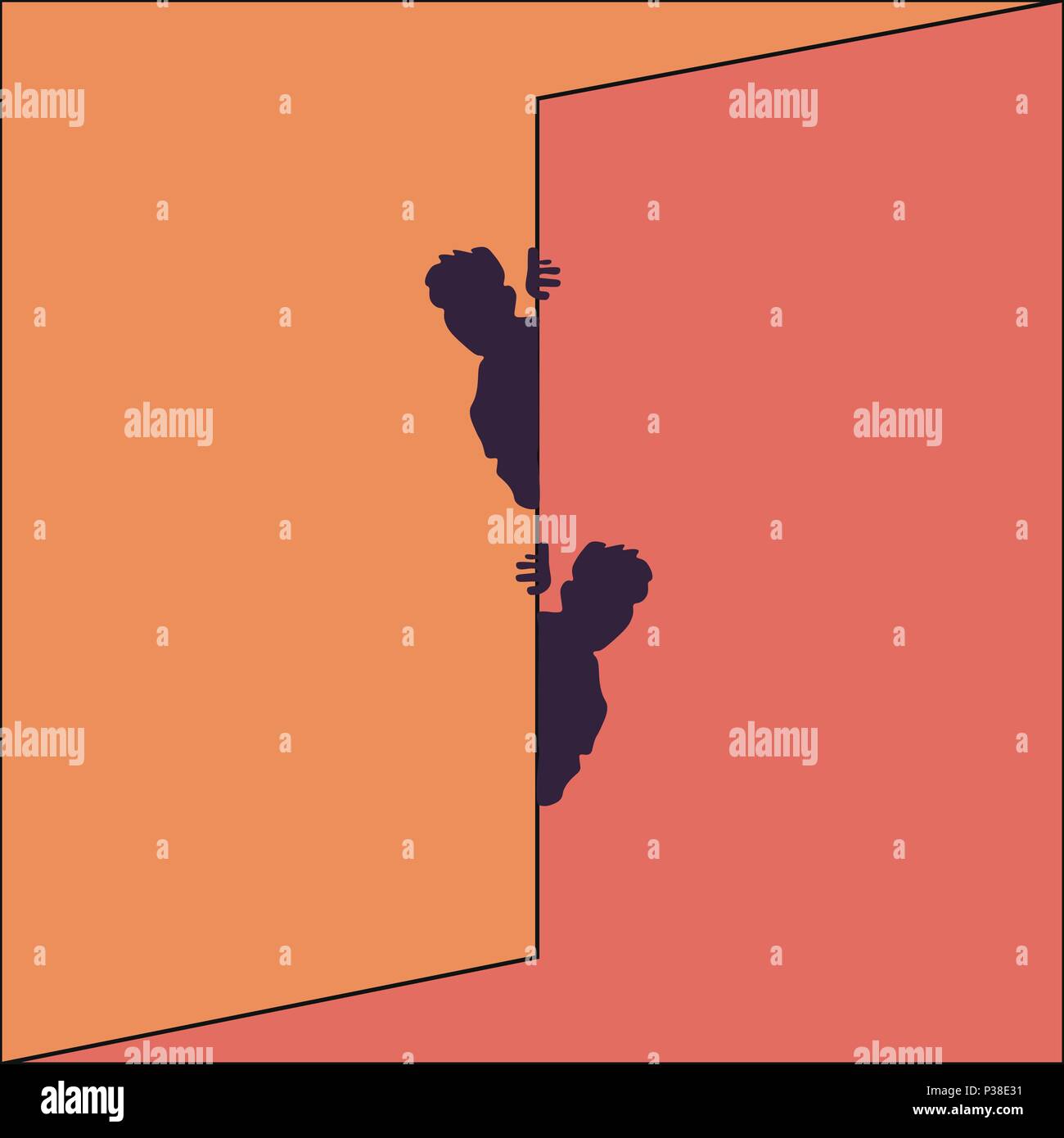 Peep behind Stock Vector Images - Alamy