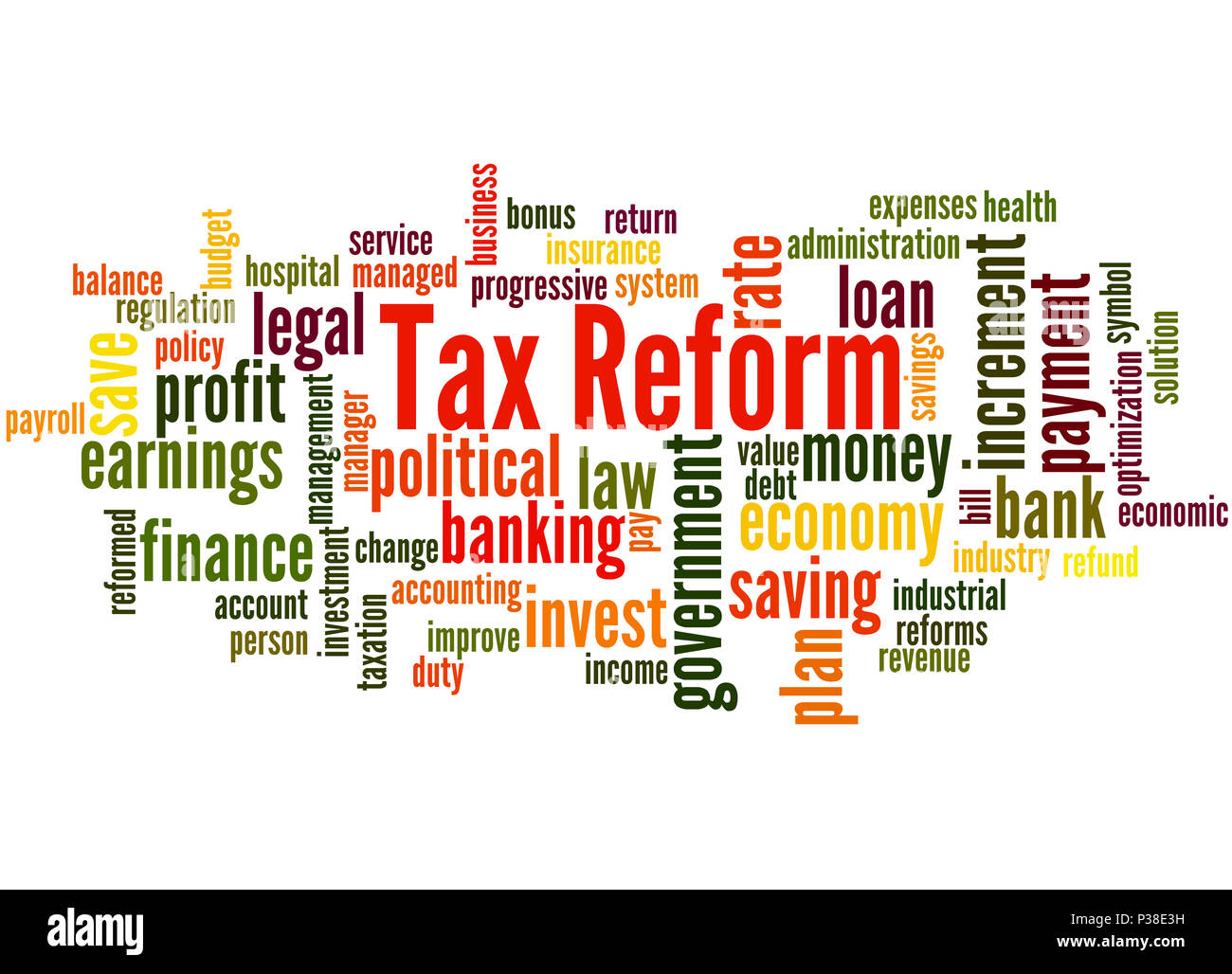 Tax Reform, word cloud concept on white background Stock Photo - Alamy