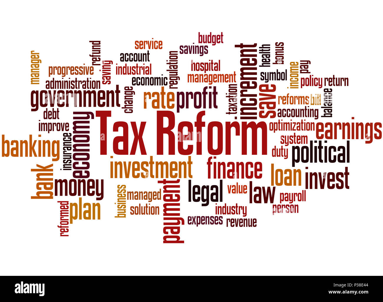 Tax Reform, word cloud concept on white background Stock Photo - Alamy