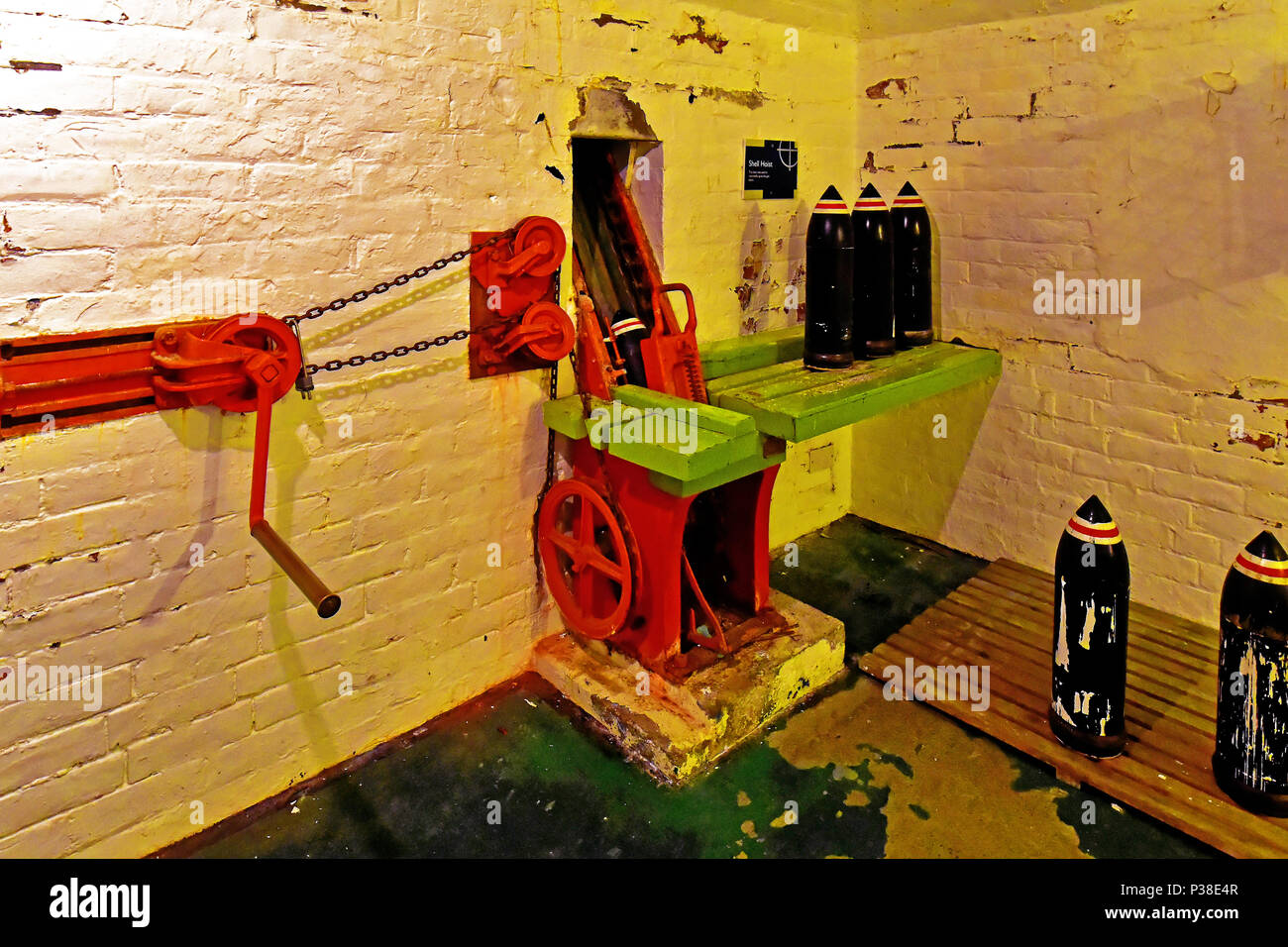 Naval 6 inch gun battery shell hoist hi-res stock photography and ...