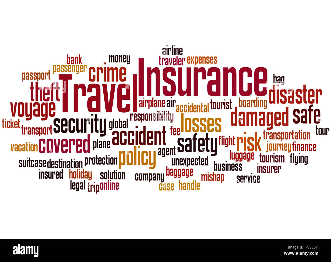 Travel insurance, word cloud concept on white background Stock Photo ...