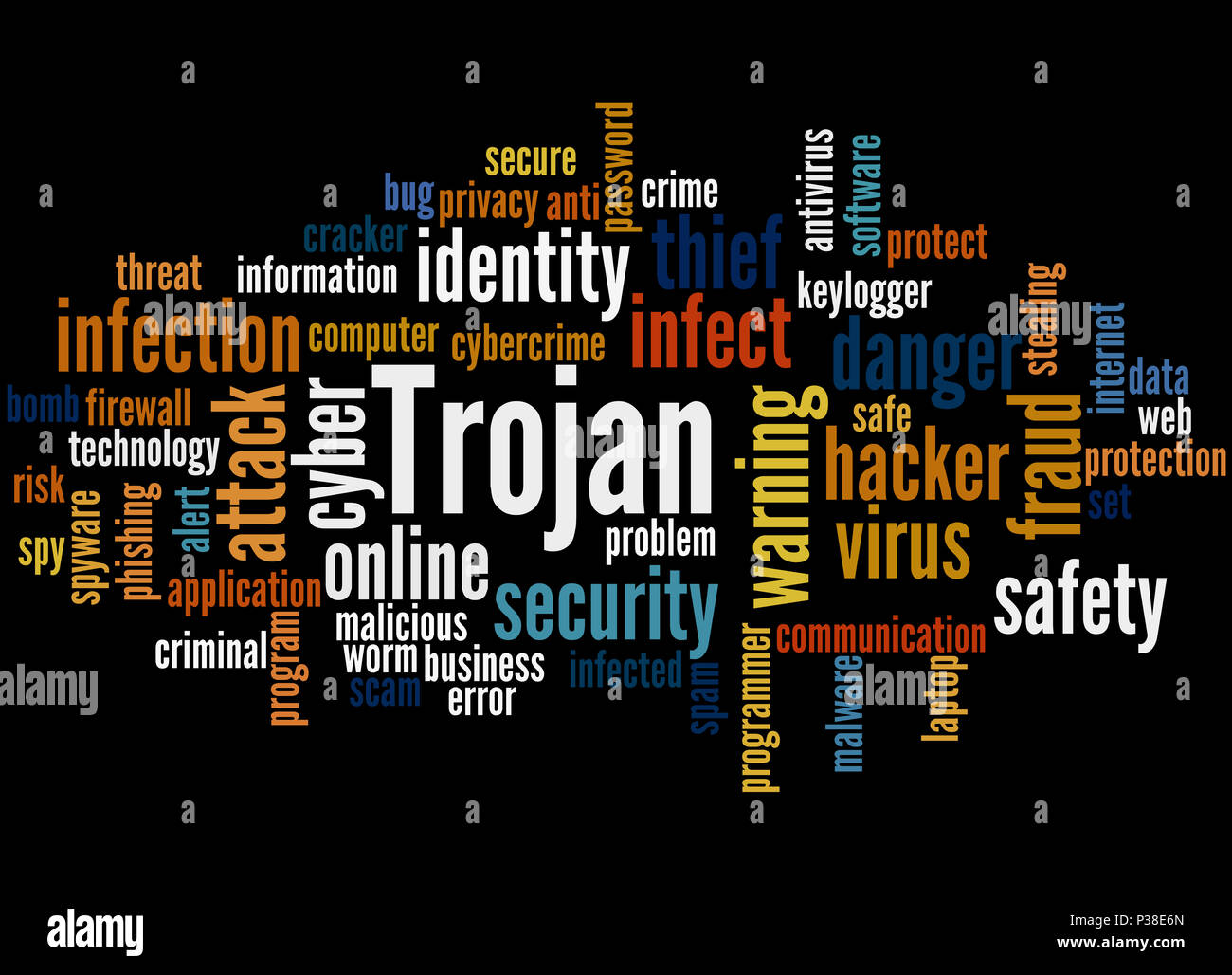 Trojan, word cloud concept on black background Stock Photo - Alamy