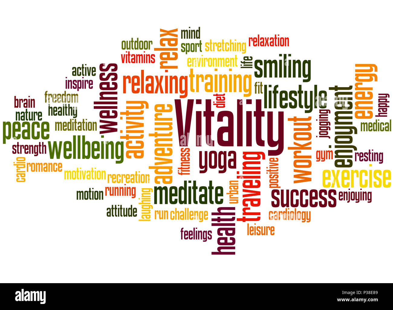 Vitality, word cloud concept on white background Stock Photo - Alamy