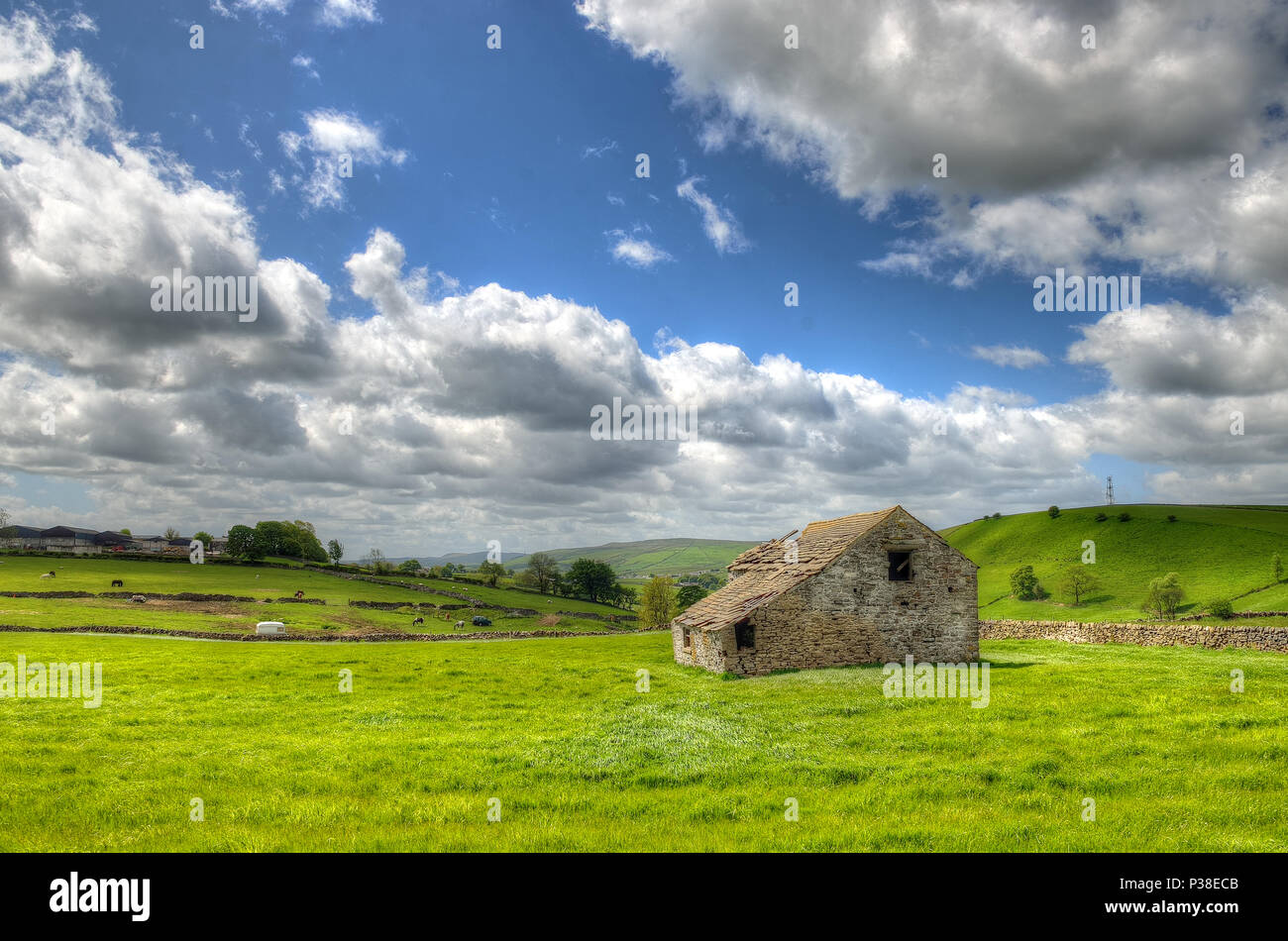Classic british landscape at the Peak district near Manchester Stock ...