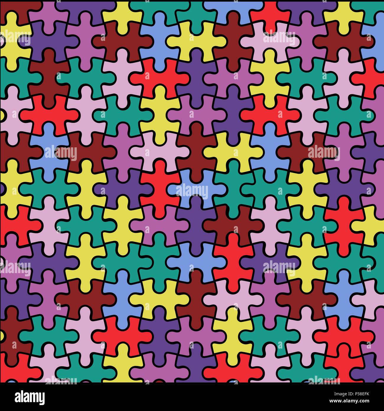 Multicolored background from puzzles. Vector illustration of a bright ...
