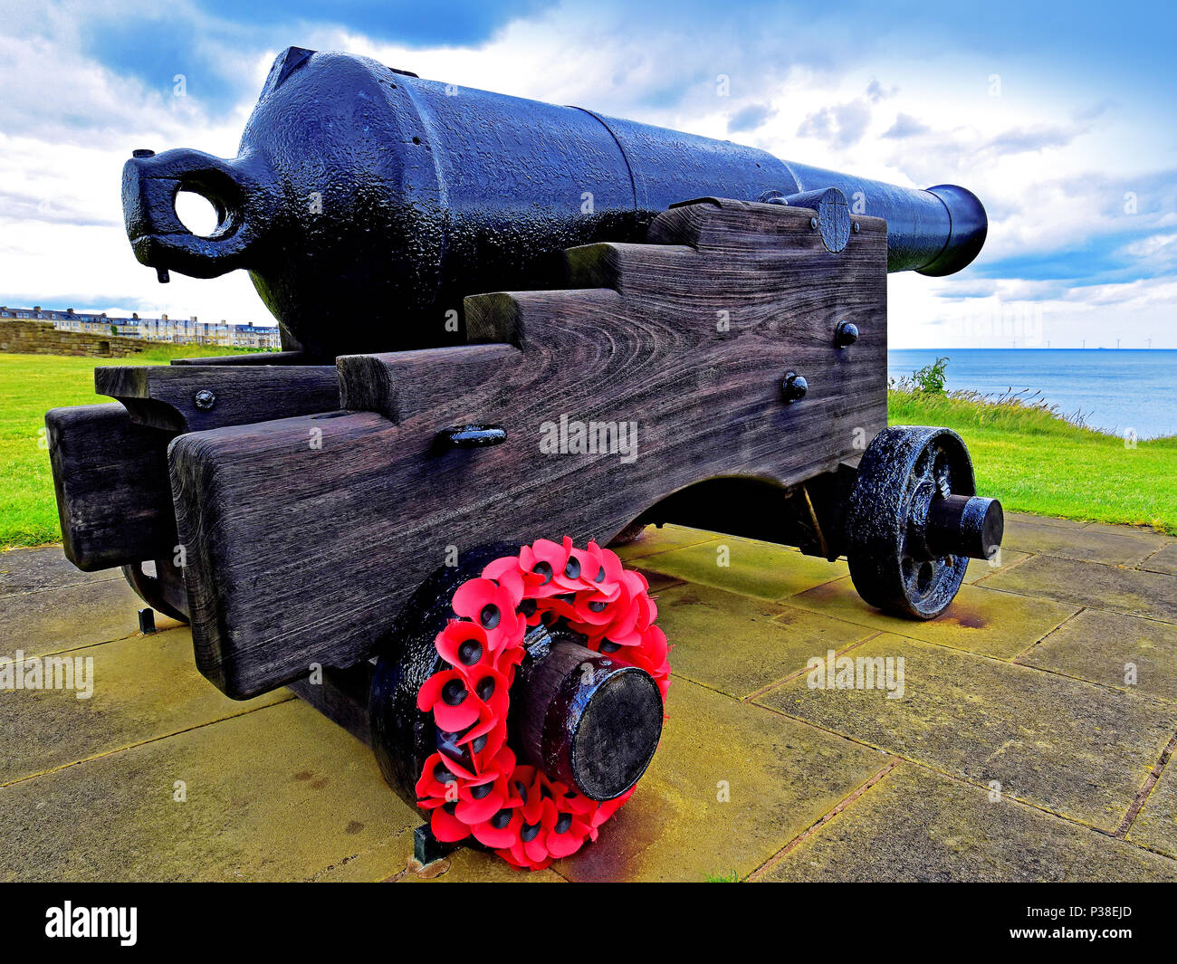 Tynemouth Priory and Castle Naval ships Victorian VR dated poppy ...
