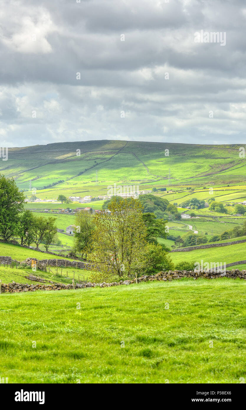 Classic british landscape at the Peak district near Manchester Stock ...