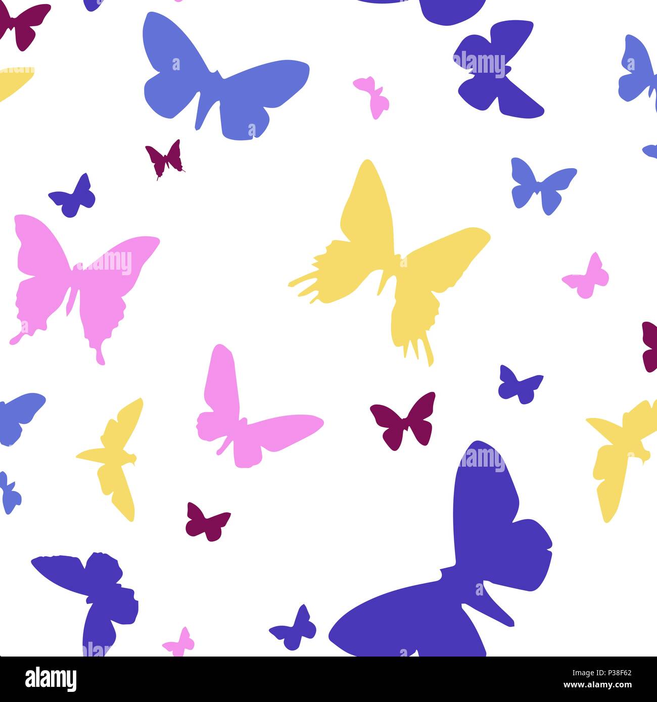 Seamless pattern from butterflies. Vector illustration. The multi ...