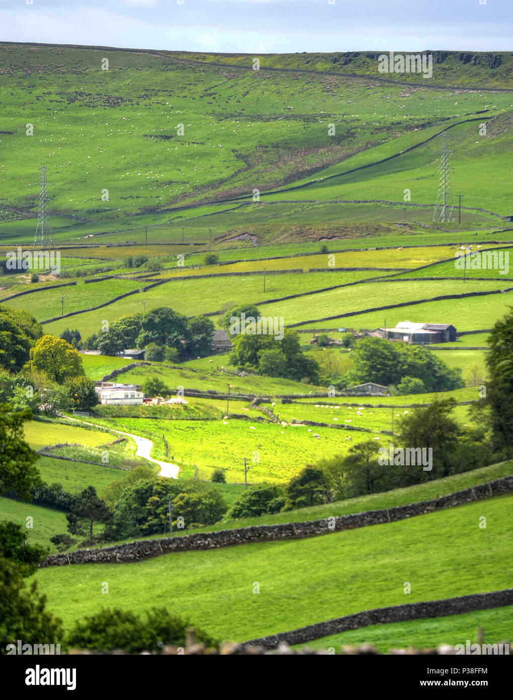 Classic british landscape at the Peak district near Manchester Stock ...