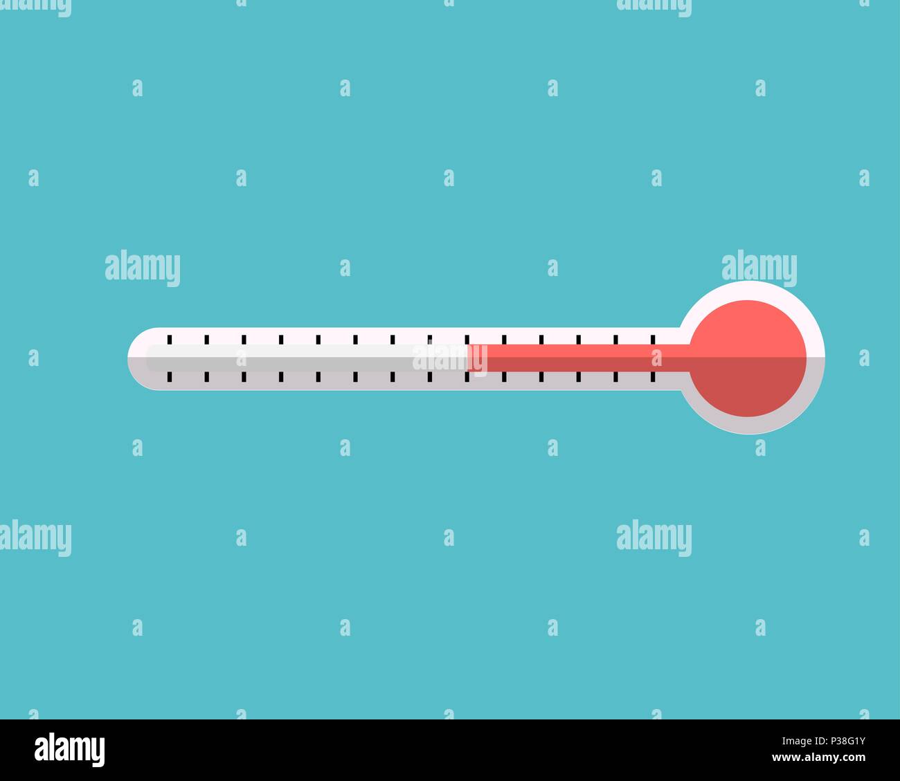 The thermometer on a blue background. Simple vector illustration Stock ...