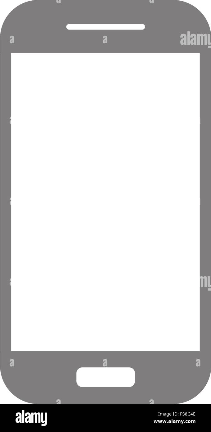 Simple icon of phone. Vector black and white illustration Stock Vector ...