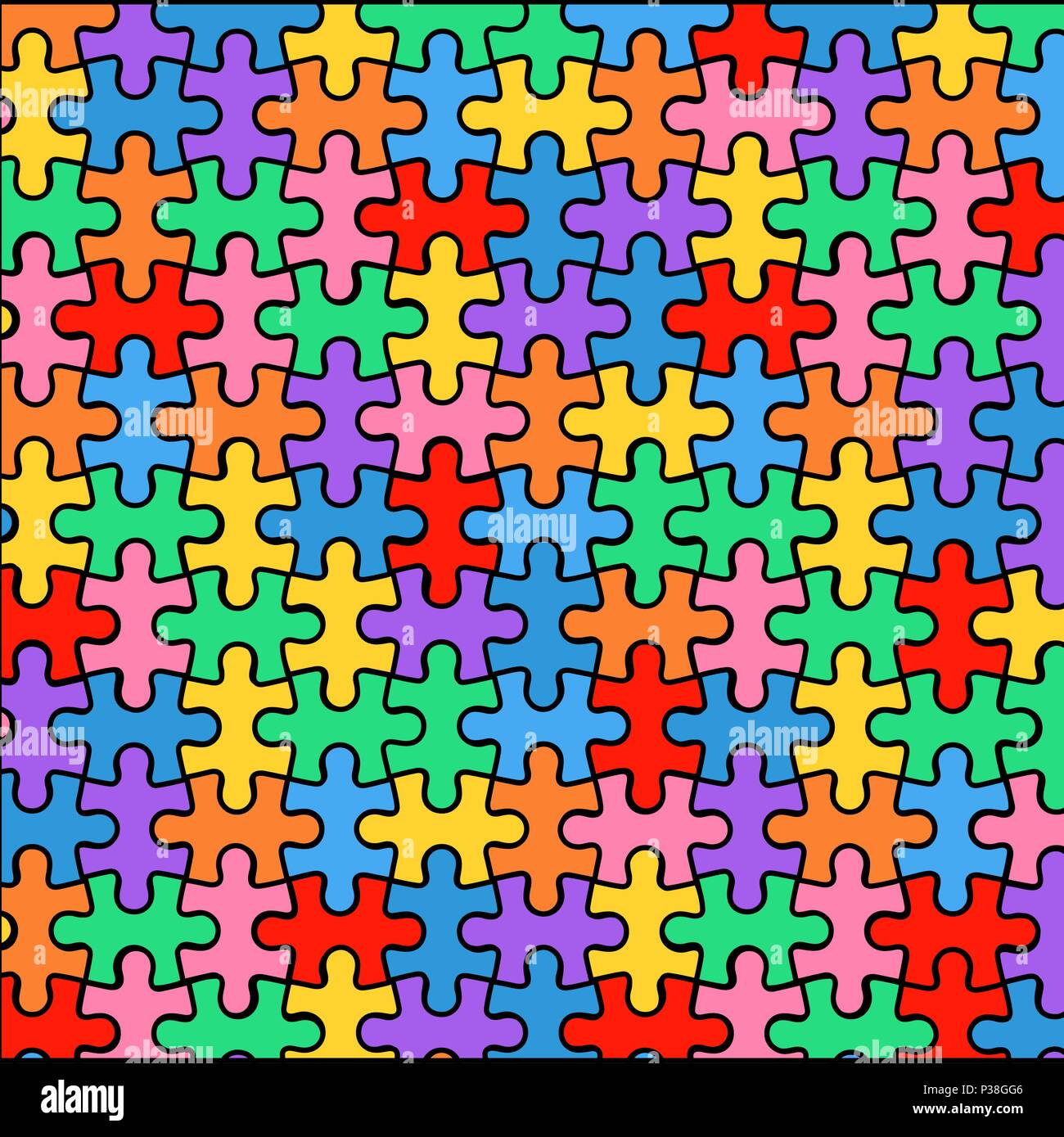 Multi-colored background from puzzles. Vector illustration of a bright ...