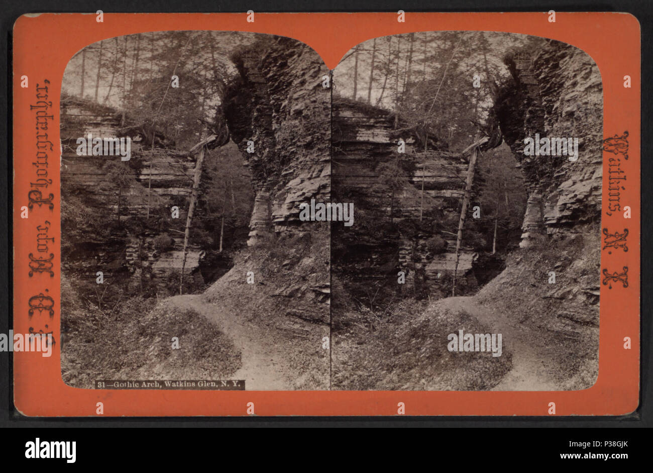 127 Gothic Arch, Watkins Glen, N.Y, by Hope, J. D., 1846-1929 2 Stock ...