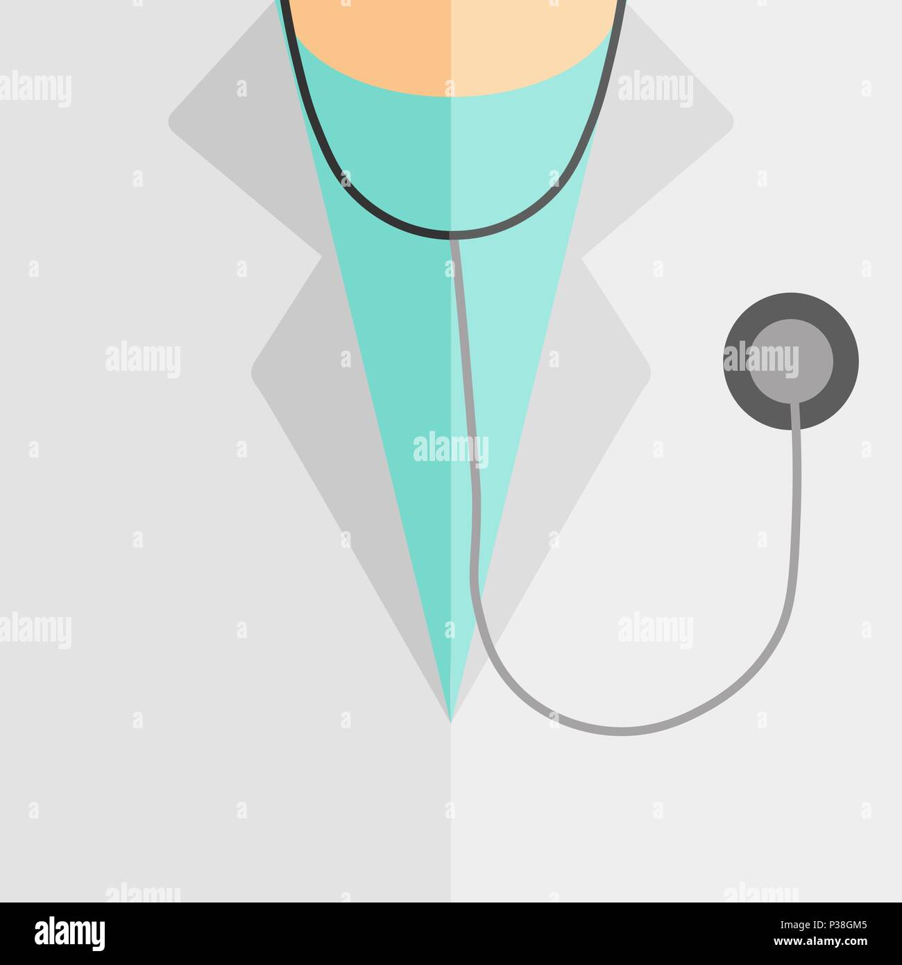Vector illustration of the doctor with a stethoscope. The doctor ...