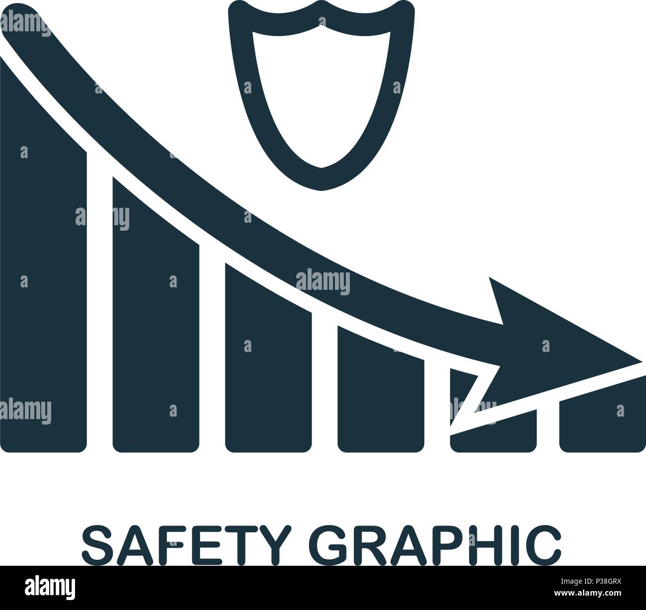 Safety Decrease Graphic icon. Mobile app, printing, web site icon. Simple element sing ...