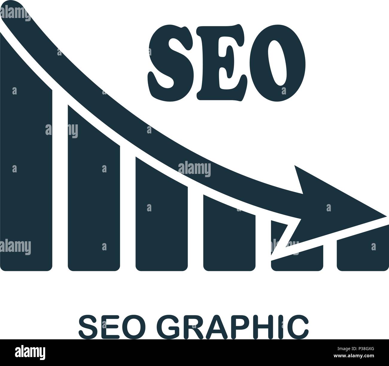 Seo Decrease Graphic icon. Mobile app, printing, web site icon. Simple element sing. Monochrome ...