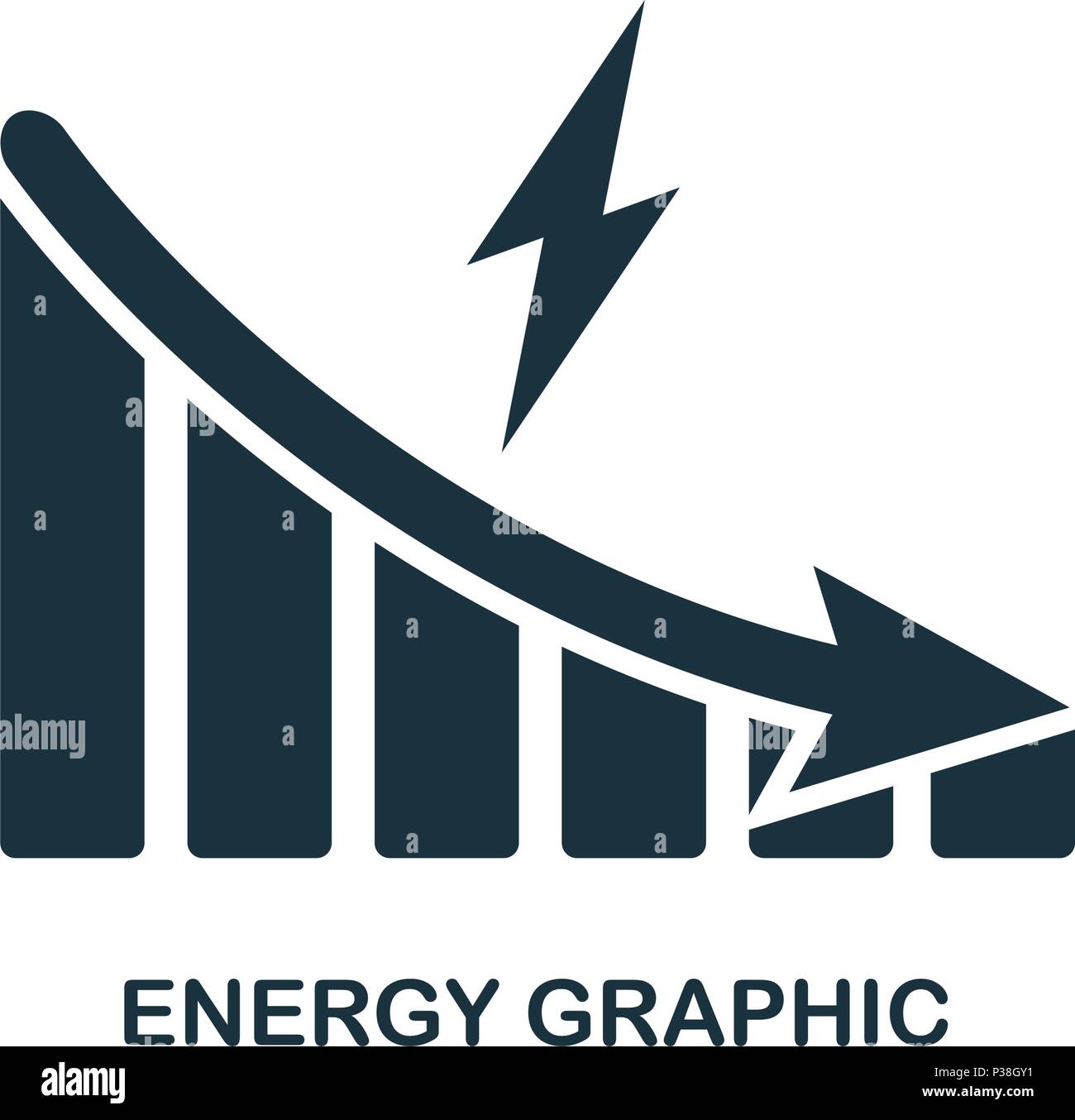 Energy Decrease Graphic icon. Mobile app, printing, web site icon. Simple element sing ...