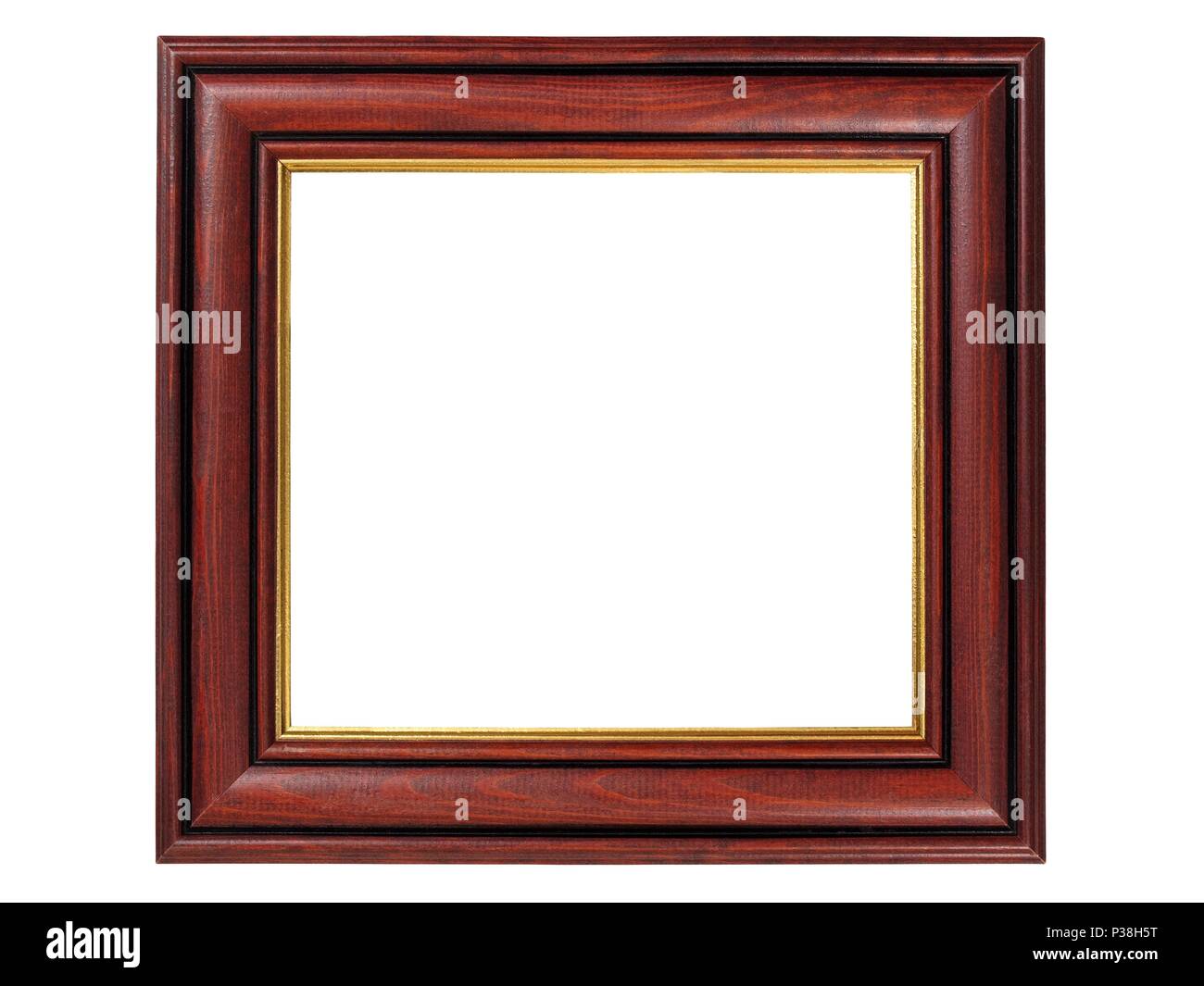 Rectangle wooden picture frame isolated on white background Stock Photo ...