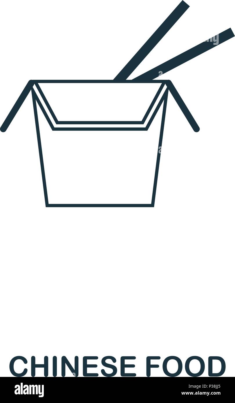 Simple outline Chinese Food icon. Pixel perfect linear element. Chinese ...