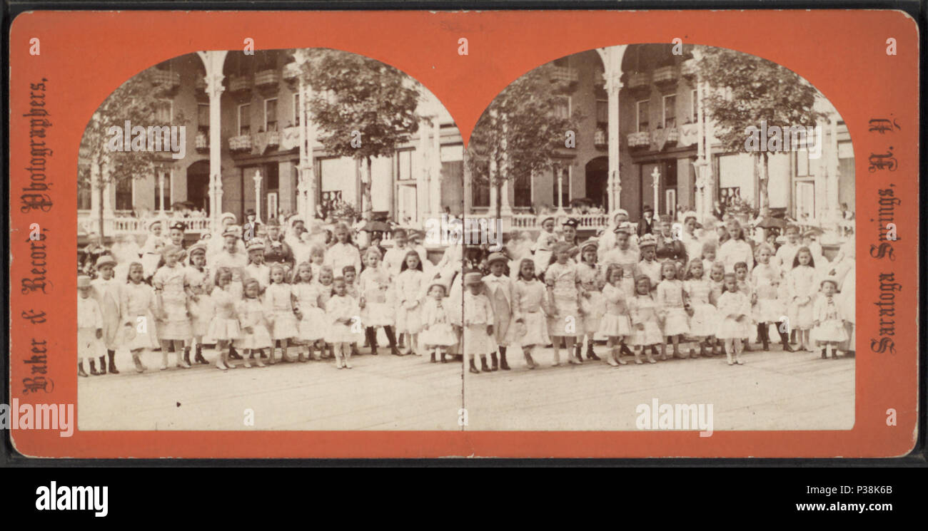133 Group of children in front of Grand Union , from Robert N. Dennis ...