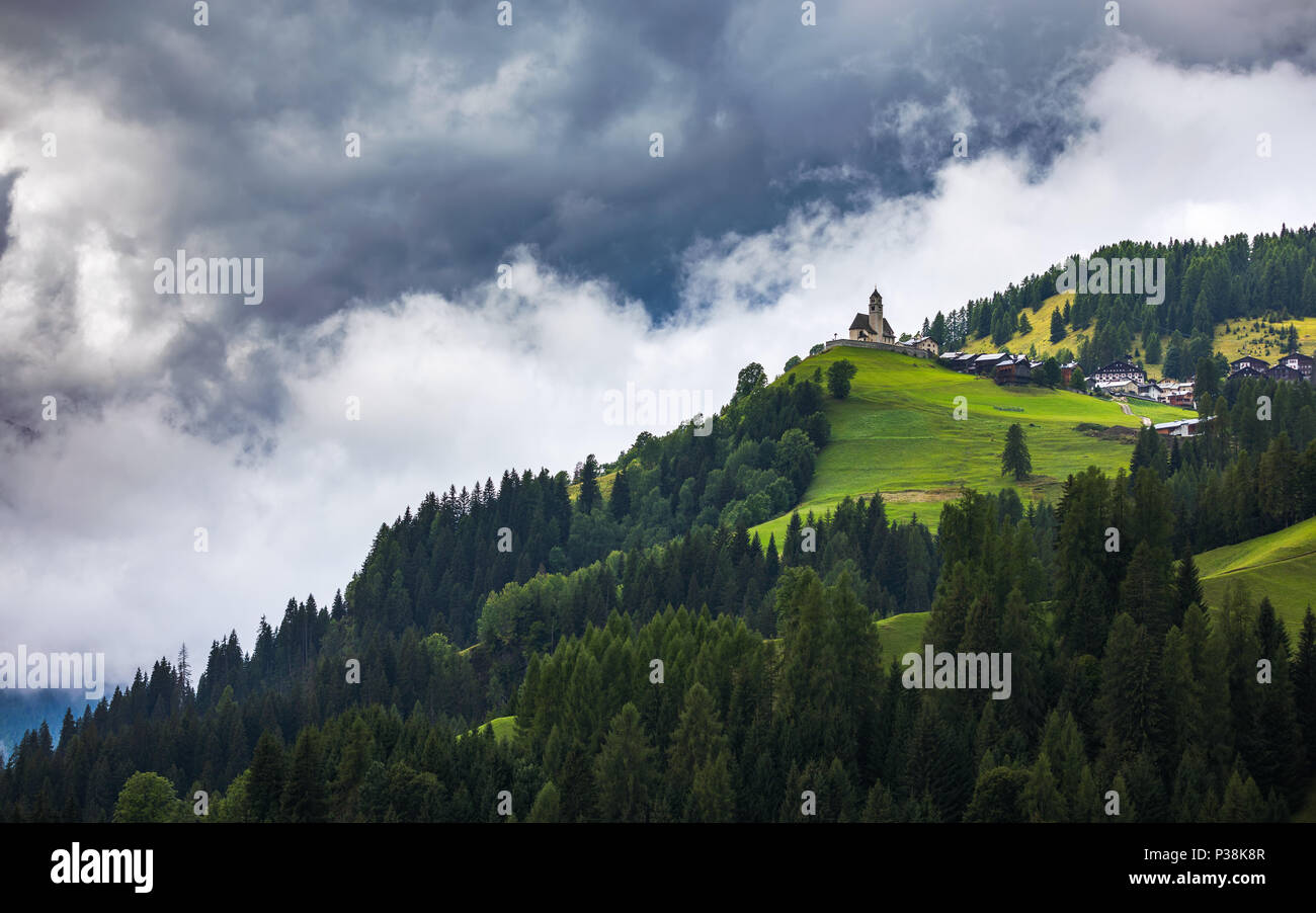 Great view of the National Park Dolomites (Dolomiti), famous location ...