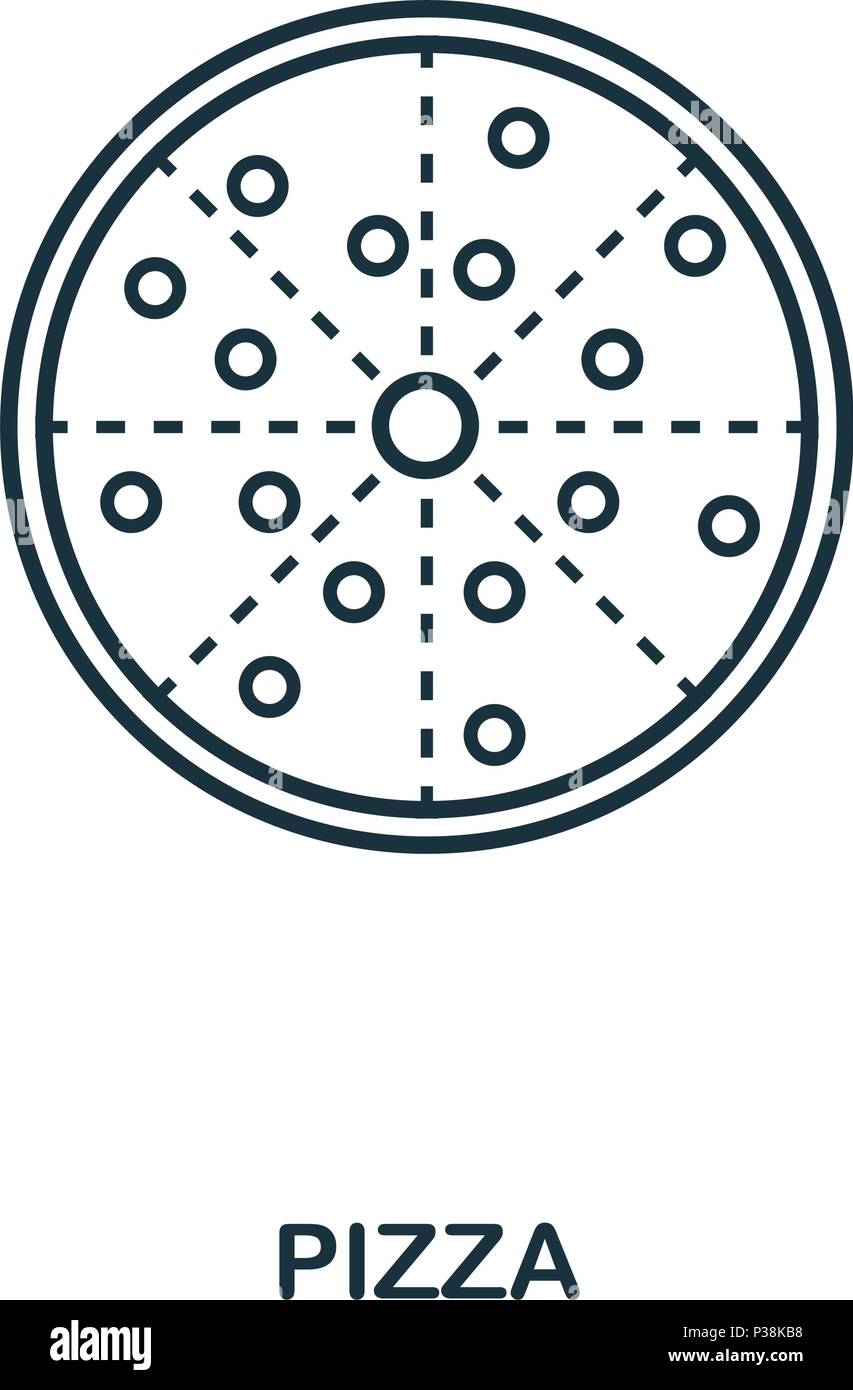 Simple outline Pizza icon. Pixel perfect linear element. Pizza icon ...