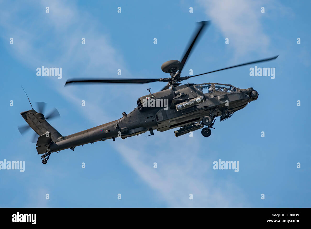 The British Army Air Corps Apache AH1 attack helicopter during it's ...