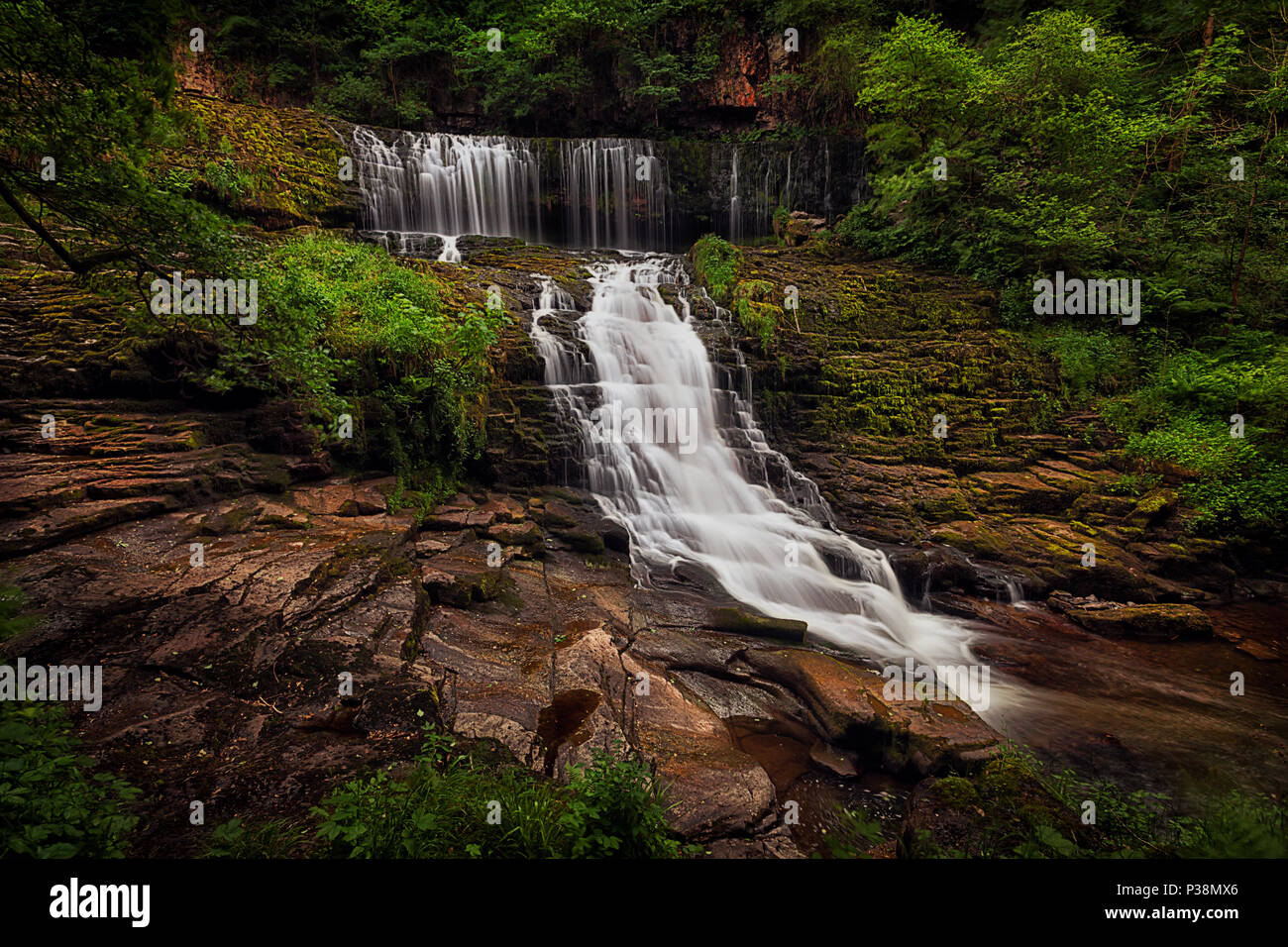 Sgwd Isaf Clun-gwyn Waterfalls Stock Photo - Alamy