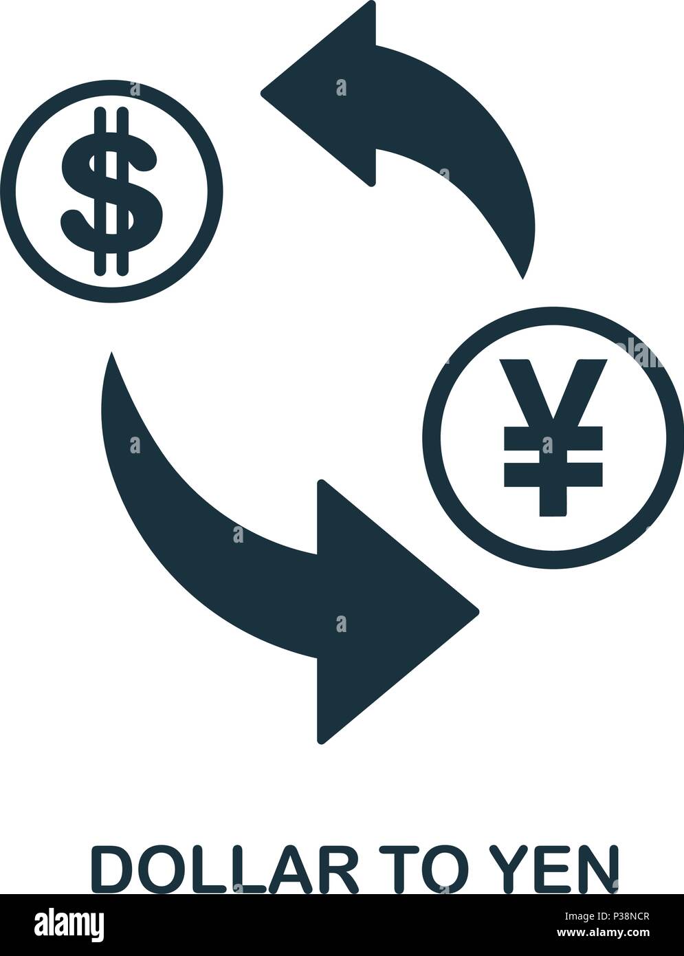 Dollar To Yen icon. Mobile app, printing, web site icon. Simple element ...