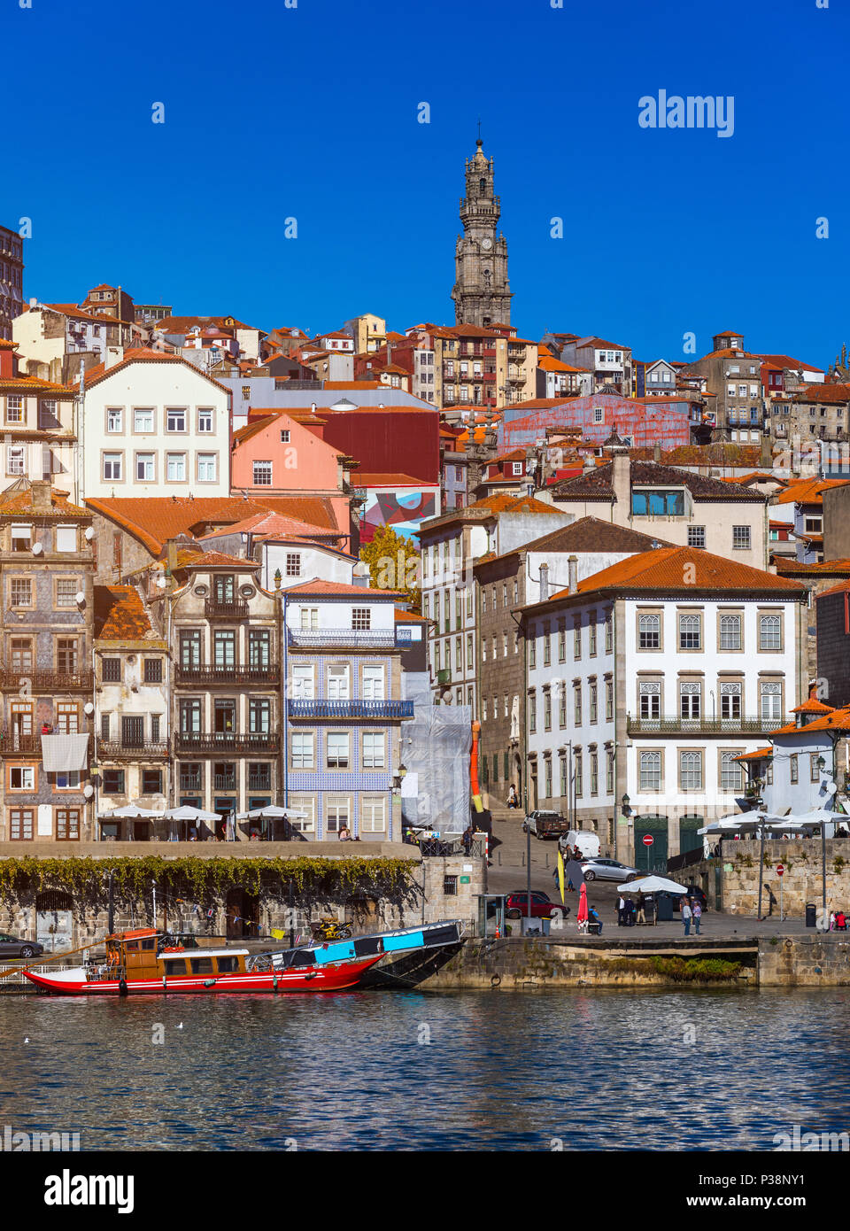 Colorful houses of Porto Ribeira, traditional facades, old multi ...