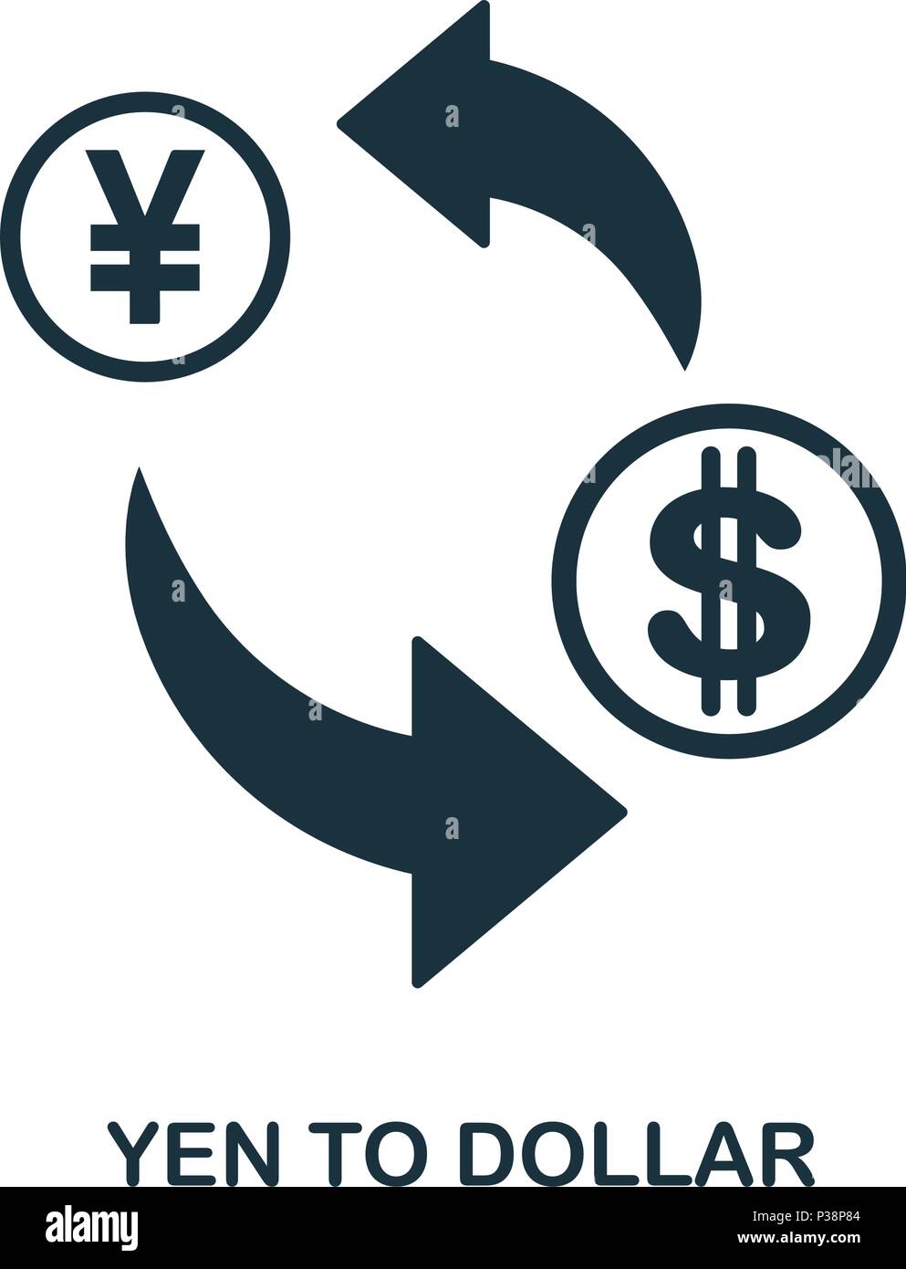 Yen To Dollar icon. Mobile app, printing, web site icon. Simple element sing. Monochrome Yen To ...