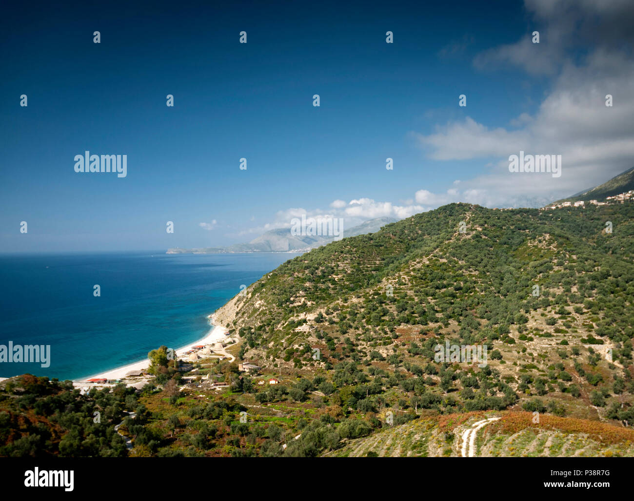 ionian mediterranean sea coast beach landscape of Southern Albania ...