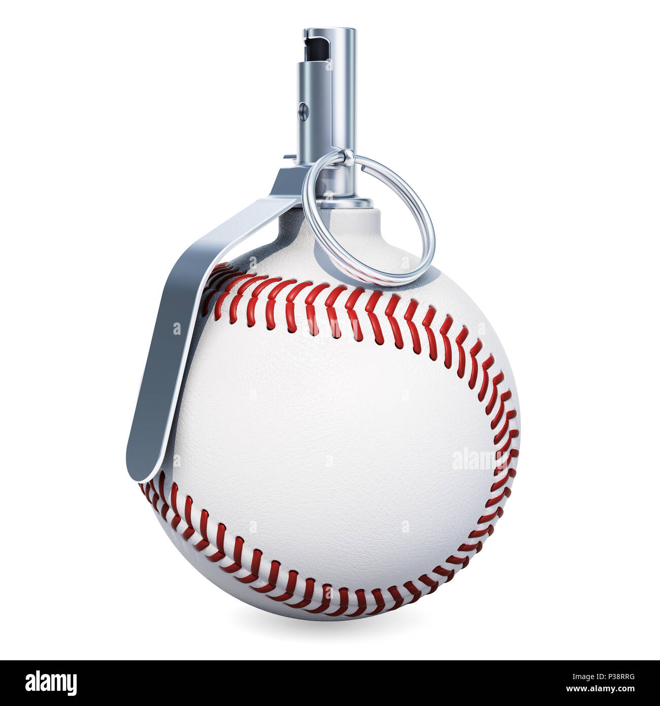 Baseball ball hand grenade. 3D rendering isolated on white background ...