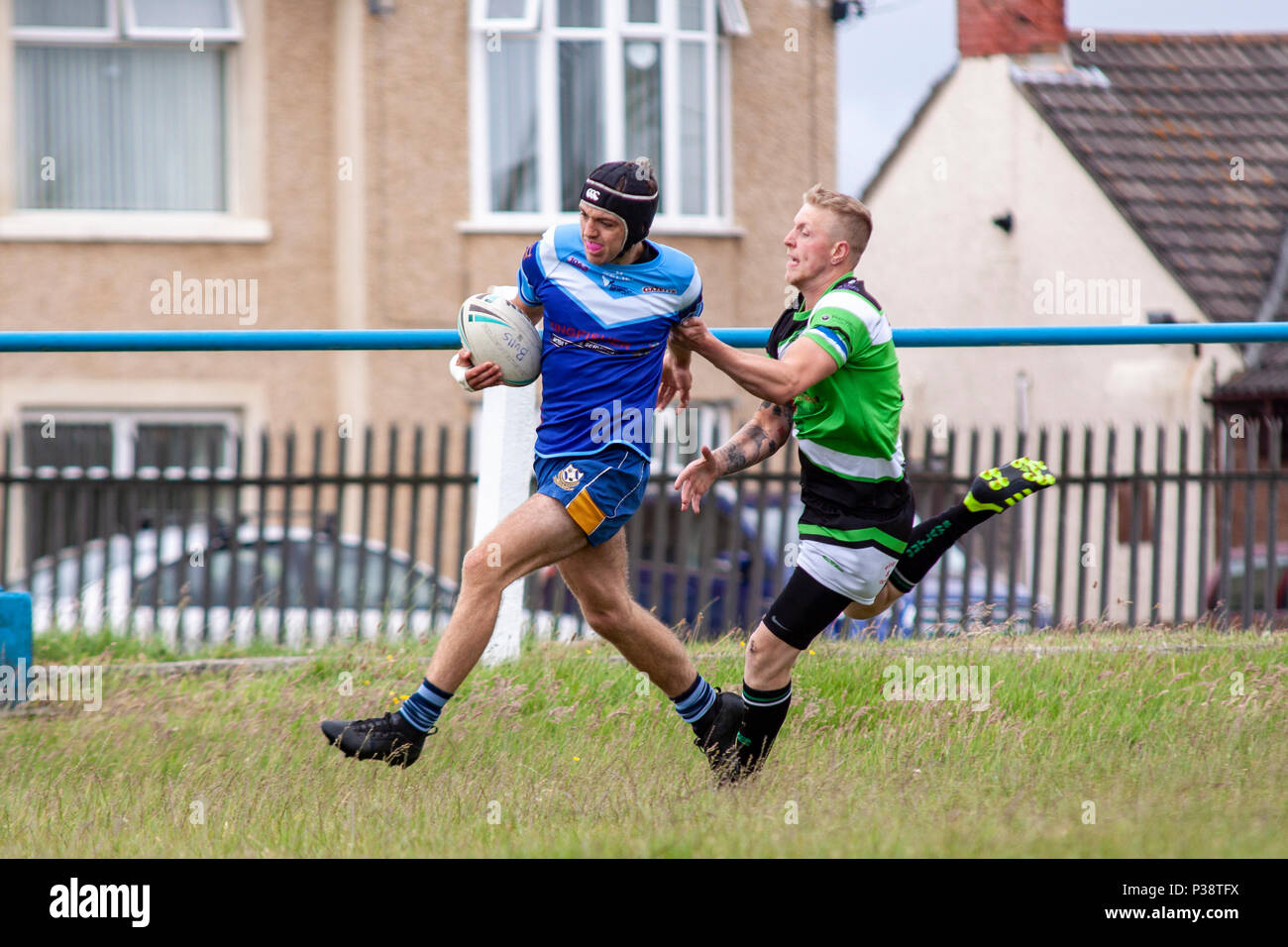 Pyle, Wales. 16th June, 2018. Bridgend Blue Bulls host Rhondda Outlaws ...